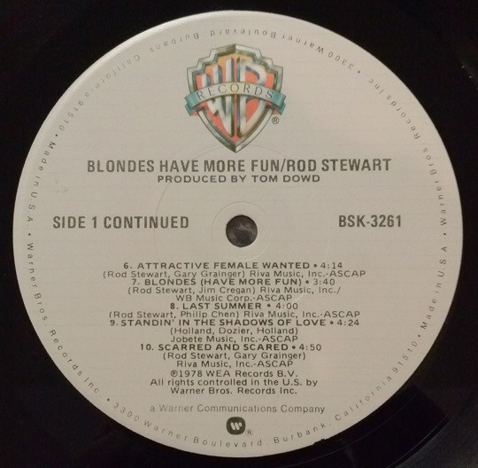 Альбом Blondes Have More Fun, год выпуска 1978, артисты Rod Stewart ...